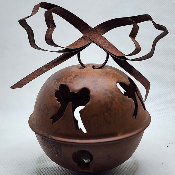 Holiday | Brown Metal Bell With Bow Cutouts | Poshmark